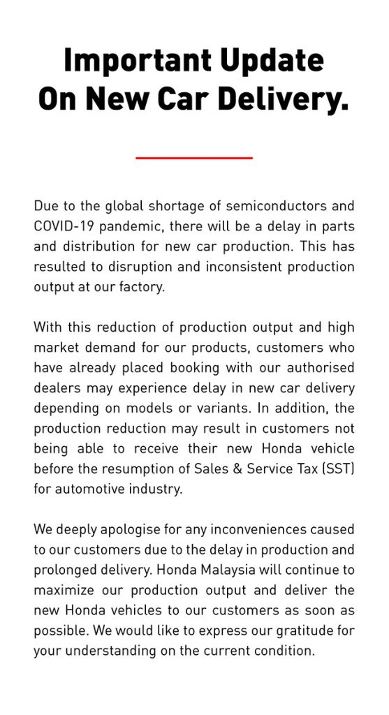 Important Update On New Car Delivery – JM Motor Venture